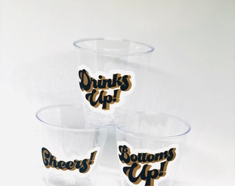 50 1oz. Personalized Plastic Shot Cups for Men or Women Birthday Party ...