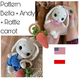 Bella and Andy Amigurumi Bunny Pattern Bella Andy the Bunny - Etsy