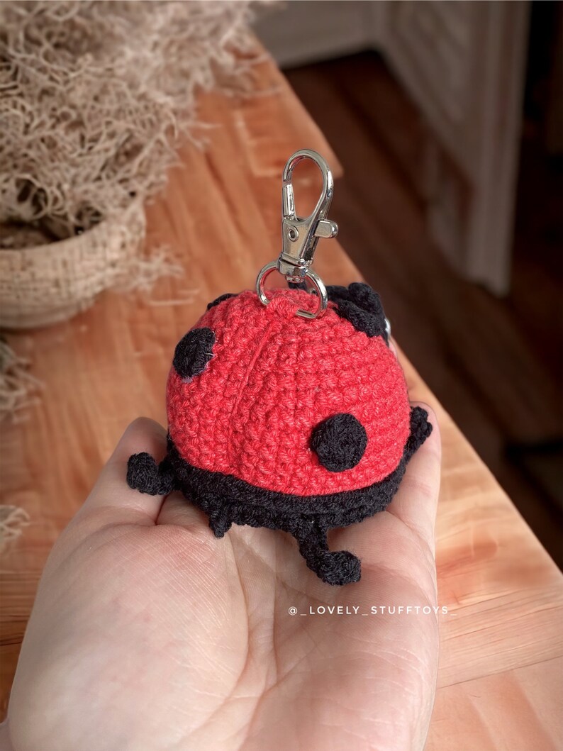 Ladybird Keychain Crochet Pattern Amigurumi Keyring Backpack - Etsy