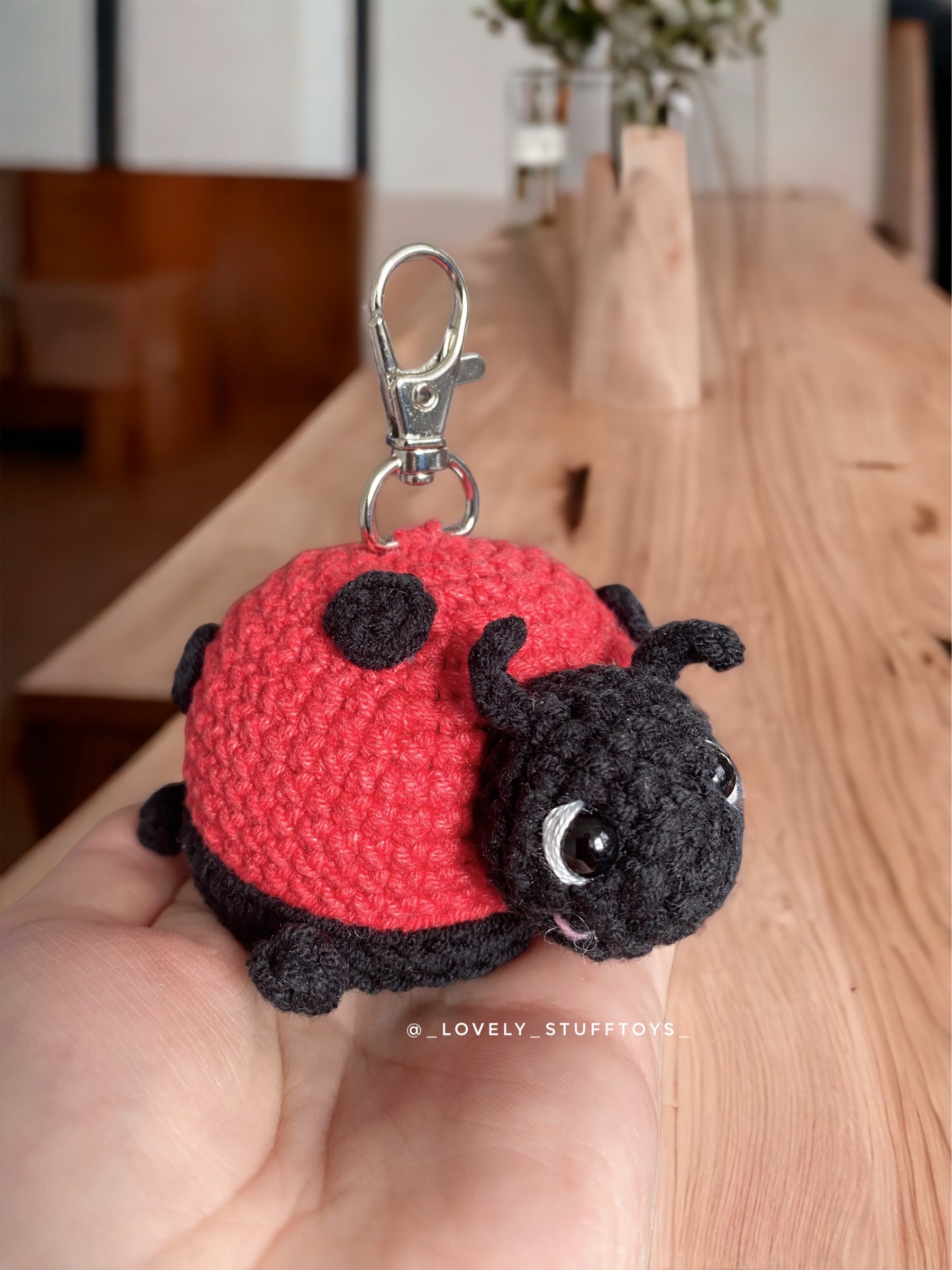 Ladybird Keychain Crochet Pattern Amigurumi Keyring Backpack - Etsy