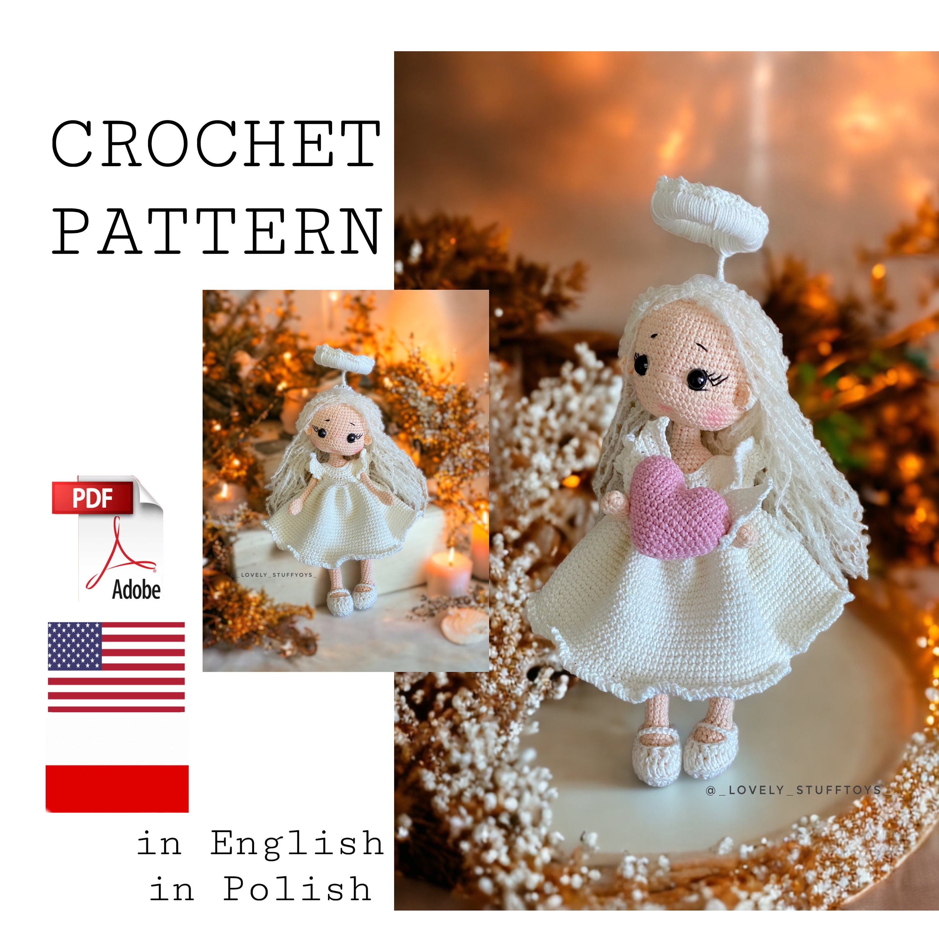 Angel Amigurumi Doll Crochet Pattern, Laila, English PDF - Etsy