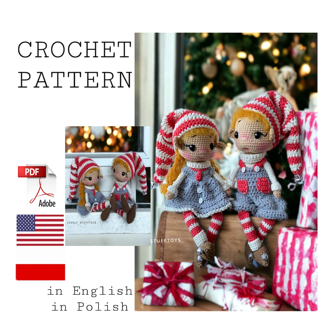 Amigurumi Pattern Doll Crochet Elves, Amigurumi Christmas Elf, PDF in English and Polish - Etsy