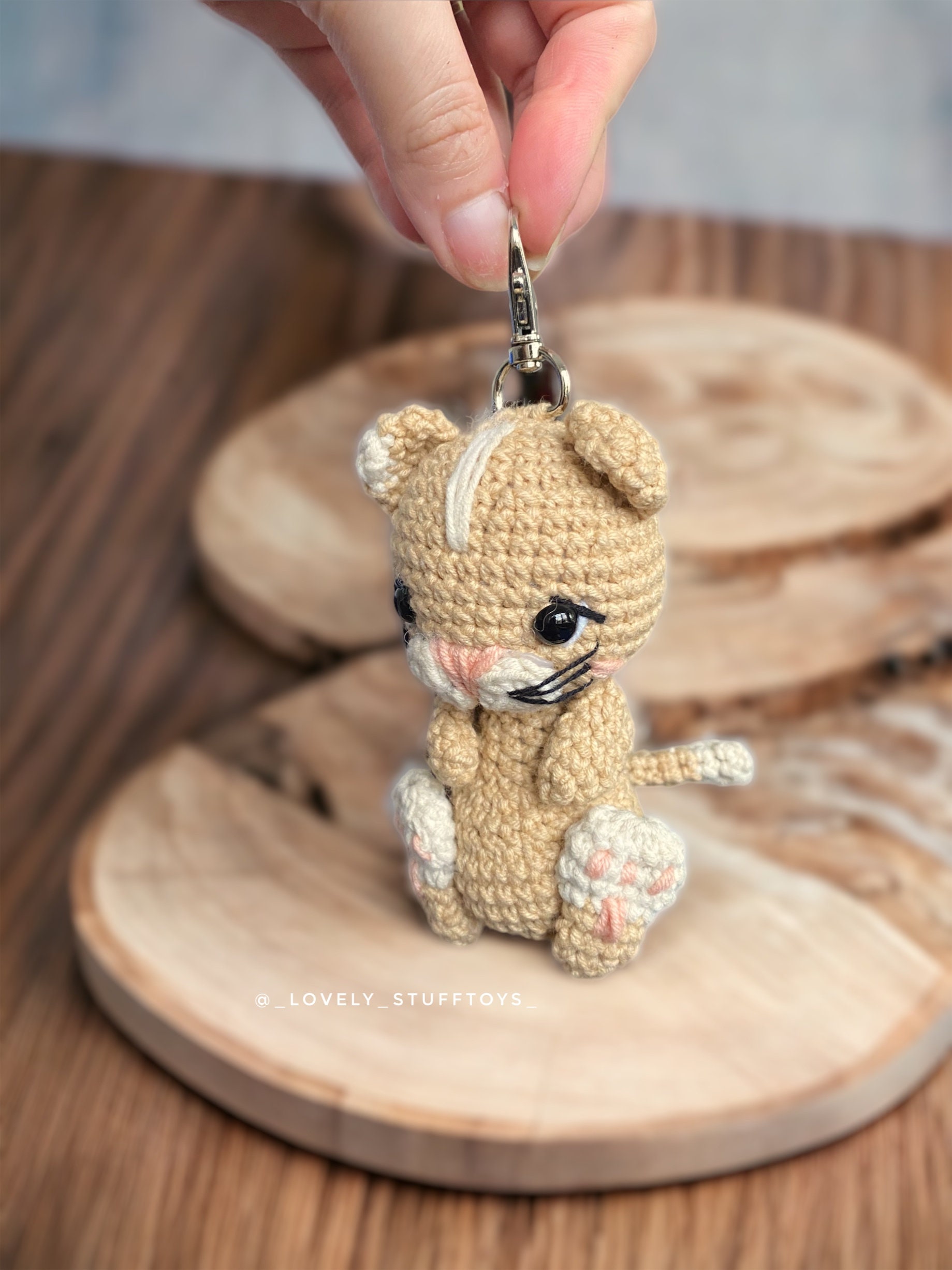 Crochet Pattern Keychain Cat Amigurumi Pattern Crochet Cat Key Chain ...