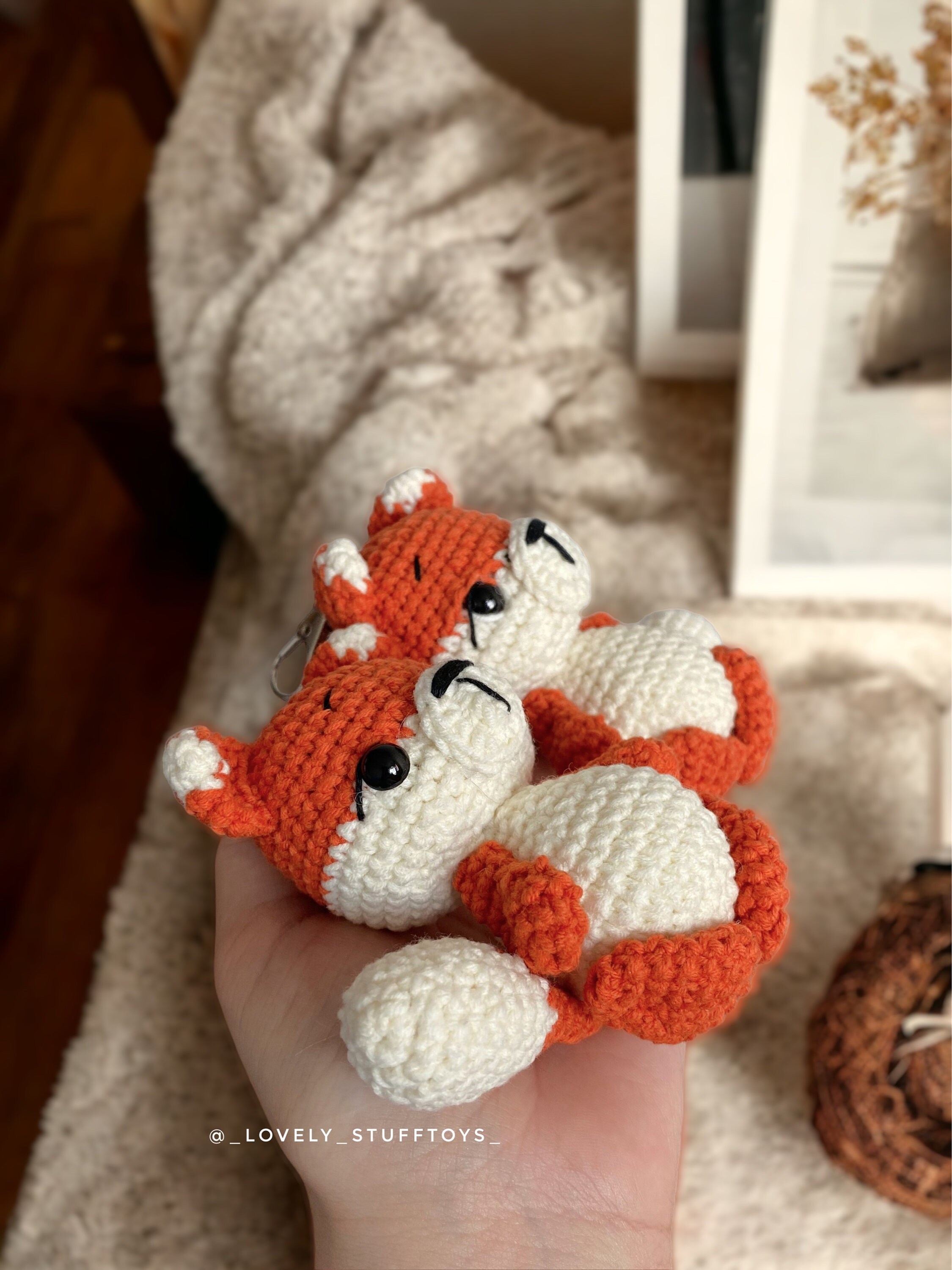 Crochet Pattern Keychain Fox Amigurumi Pattern Crochet Fox Key Chain ...