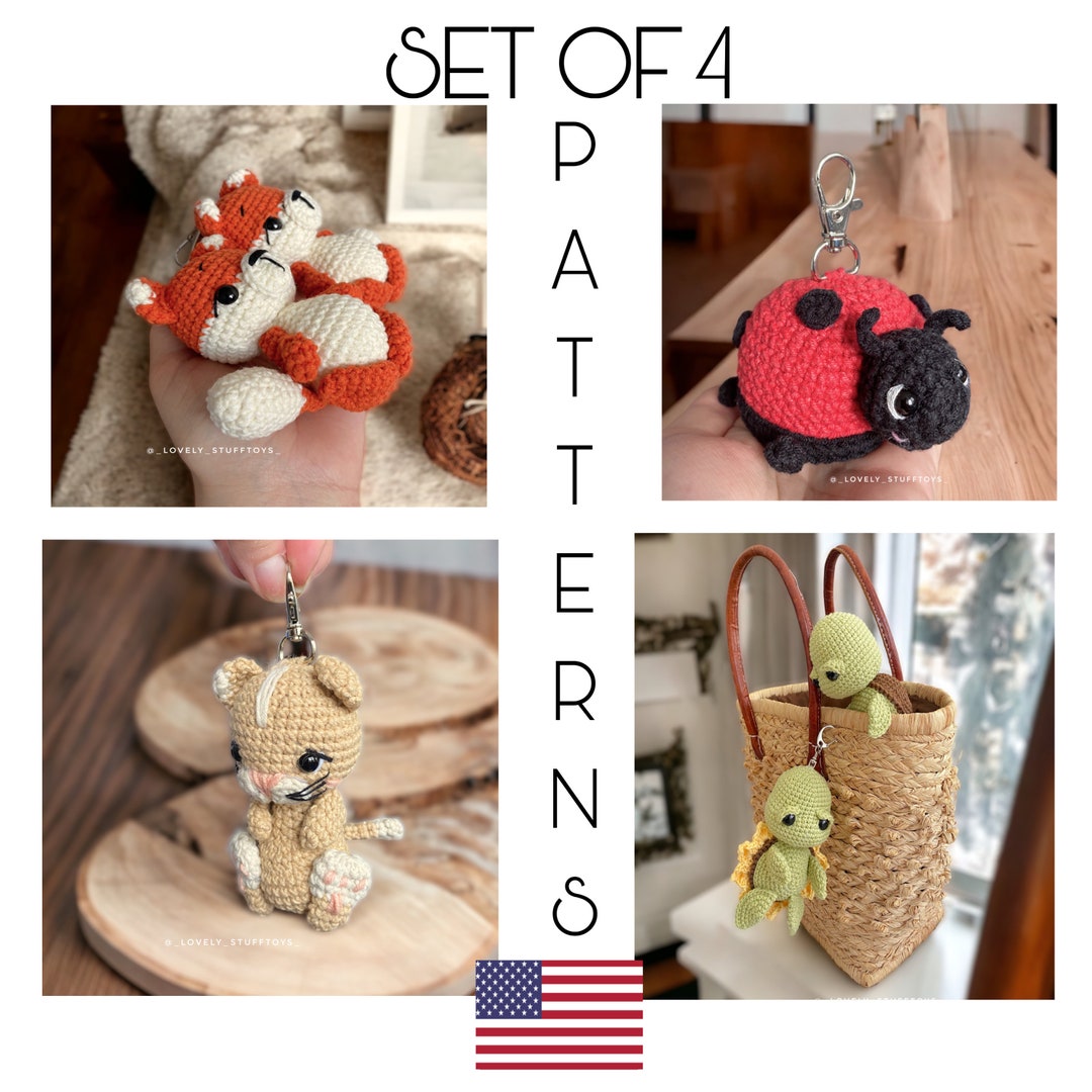Set of Patterns Crochet Pattern Keychain Cat Amigurumi Pattern Crochet ...