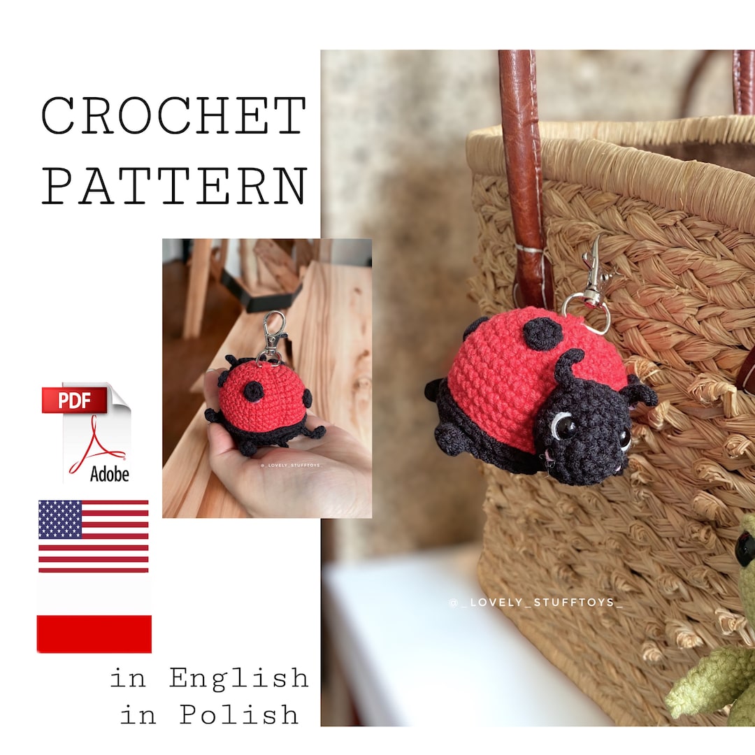 Ladybird Keychain Crochet Pattern Amigurumi Keyring, Backpack Amigurumi ...