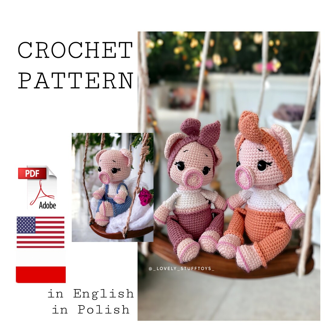Jessy and Joy Amigurumi Piggy Pattern, Crochet Pattern Pig, Piggy ...