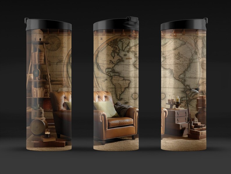 Old-world Voyage: Nostalgic Cartography Artwork on 20oz - Etsy