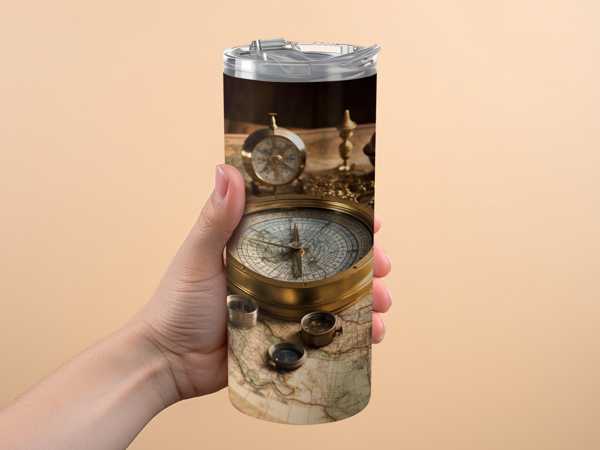 Old-world Voyage: Nostalgic Cartography Artwork on 20oz Tumbler Wrap - Etsy
