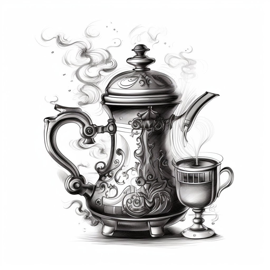 Steampunk-inspired Beverage Graphics Vintage Coffee Pots - Etsy