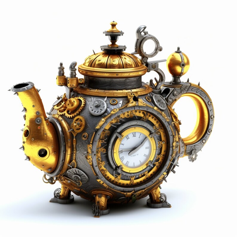 Victorian Steampunk Tea Service Graphics Antique Tea Designs - Etsy