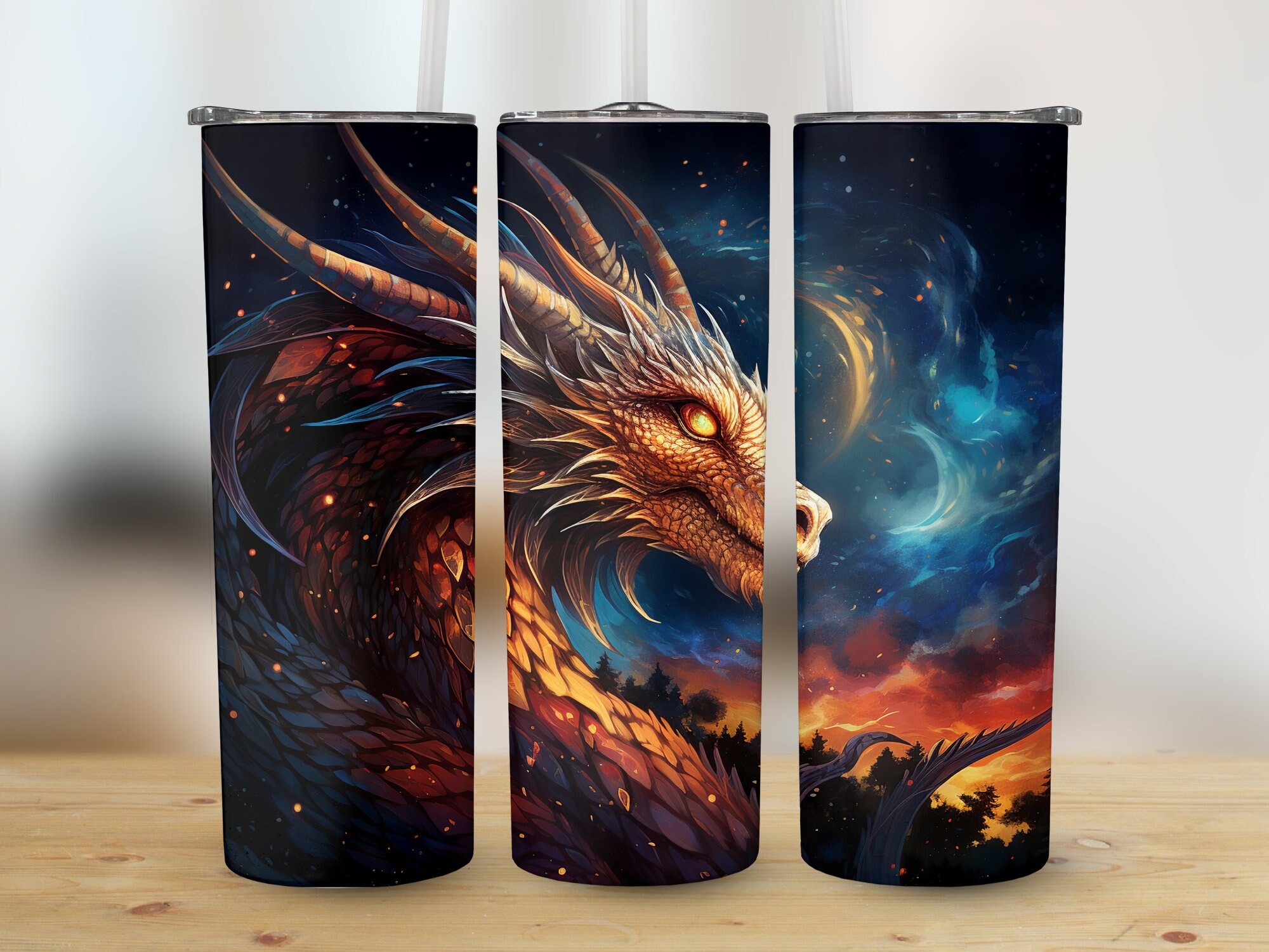 Dragons of Majesty & Mystery: Sublimation Wrap for 20oz Tumblers Dive ...