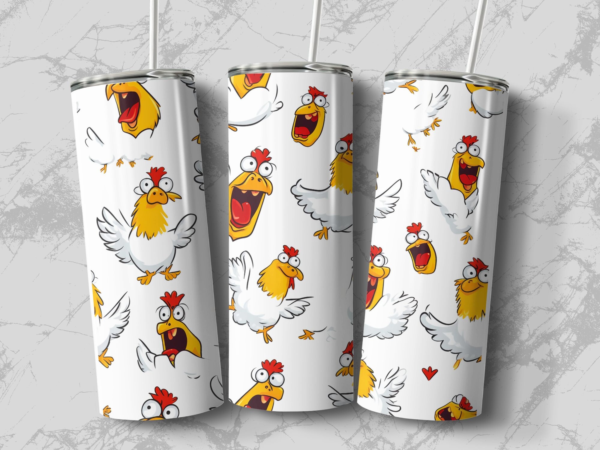 Funny Animal Fiesta on 20oz Tumbler Wrap: Horses, Cows, Sheep, Chickens ...