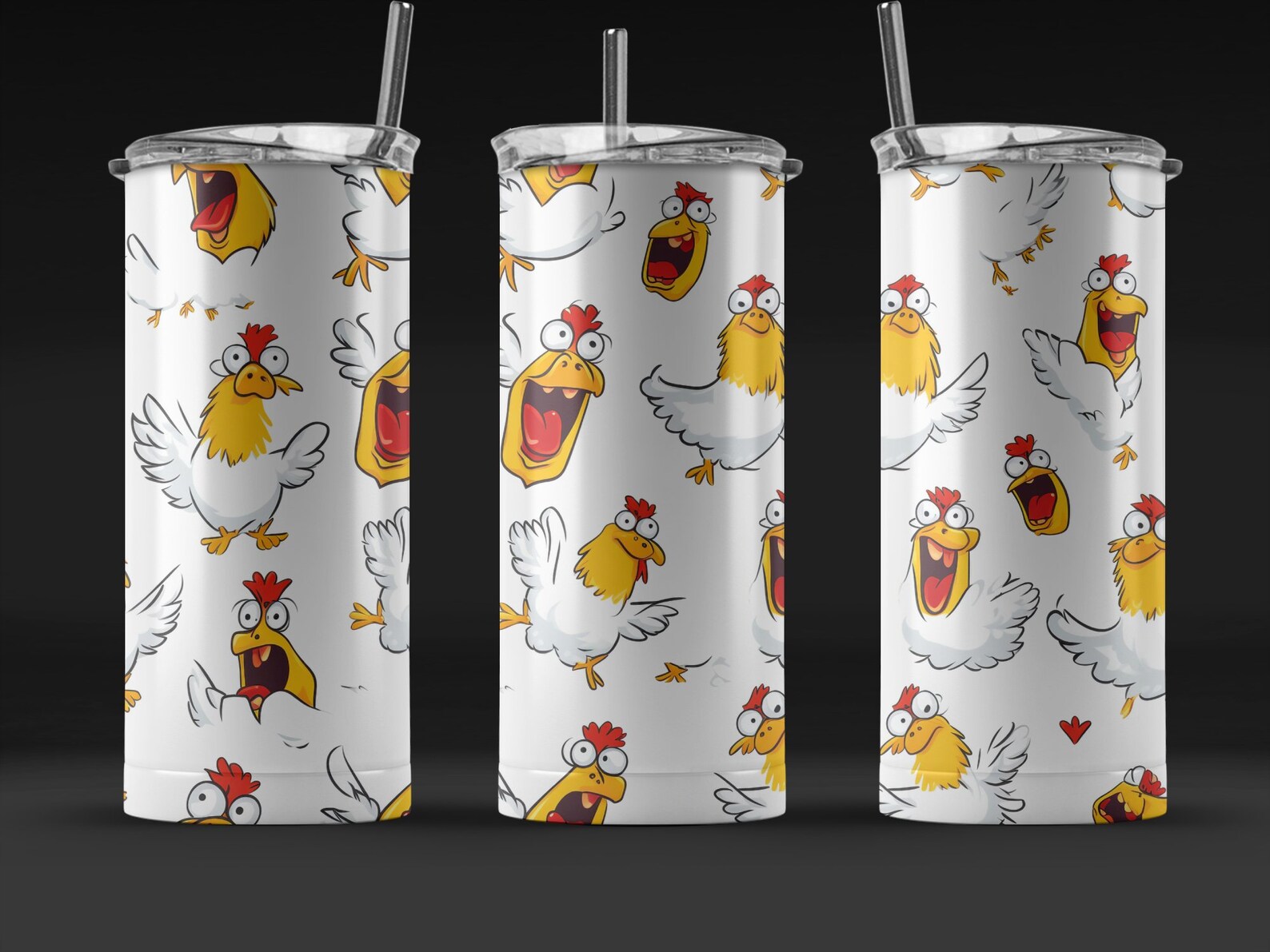 Funny Animal Fiesta on 20oz Tumbler Wrap: Horses, Cows, Sheep, Chickens ...