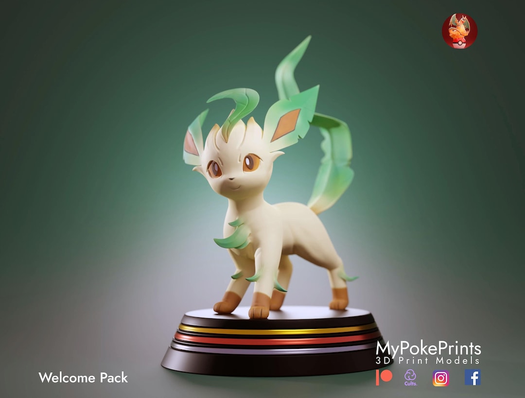 Leafeon High Quality 12K 3D Printed Figurine Unpainted Display Figurine ...