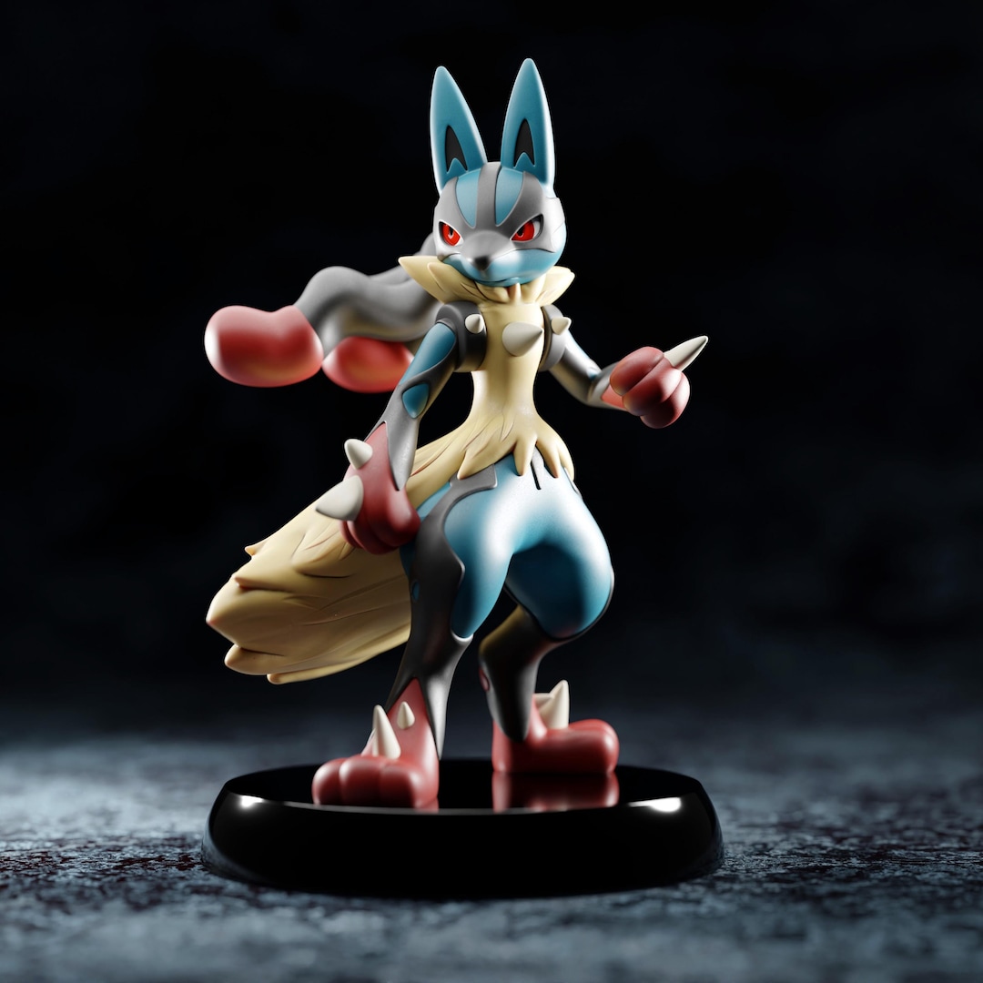 Mega Lucario - High Quality 12K 3D Printed Figurine - Unpainted Display ...
