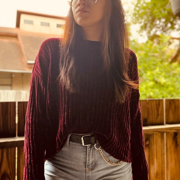 Maroon Sweater - Etsy