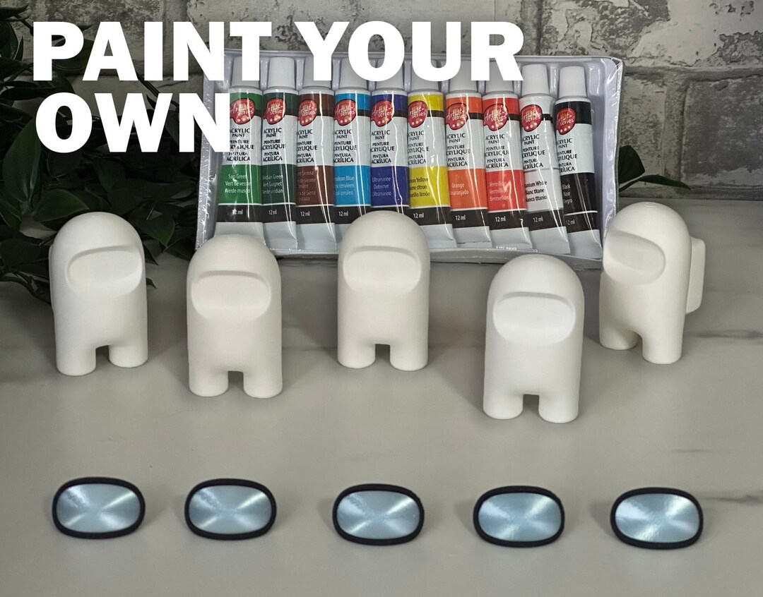 Among Us Set of 5 Paint Your Own Crewmates Among Us Crewmate Figure ...