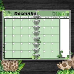 Dinosaur Themed 2024 Planner, Includes Coloring Pages, Monthly Calendar ...