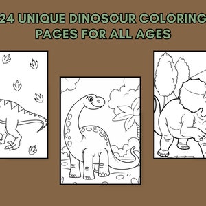 Dinosaur Themed 2024 Planner, Includes Coloring Pages, Monthly Calendar ...