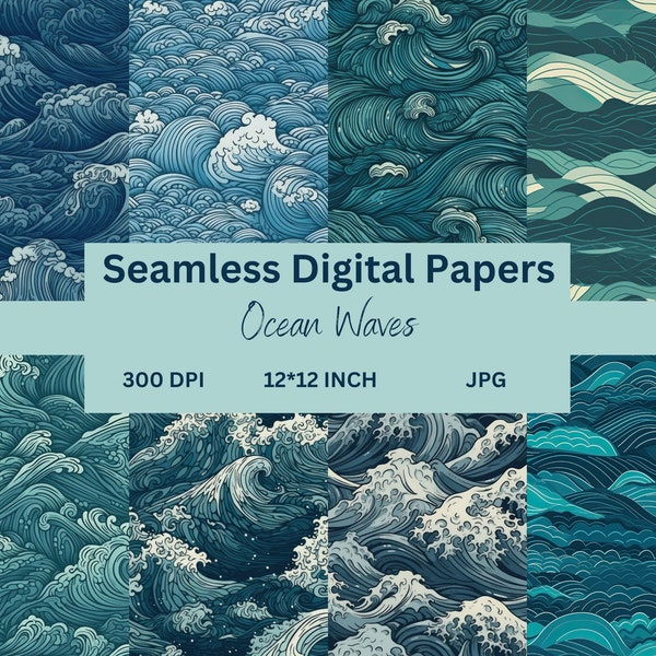 Blue Ocean Waves - Etsy