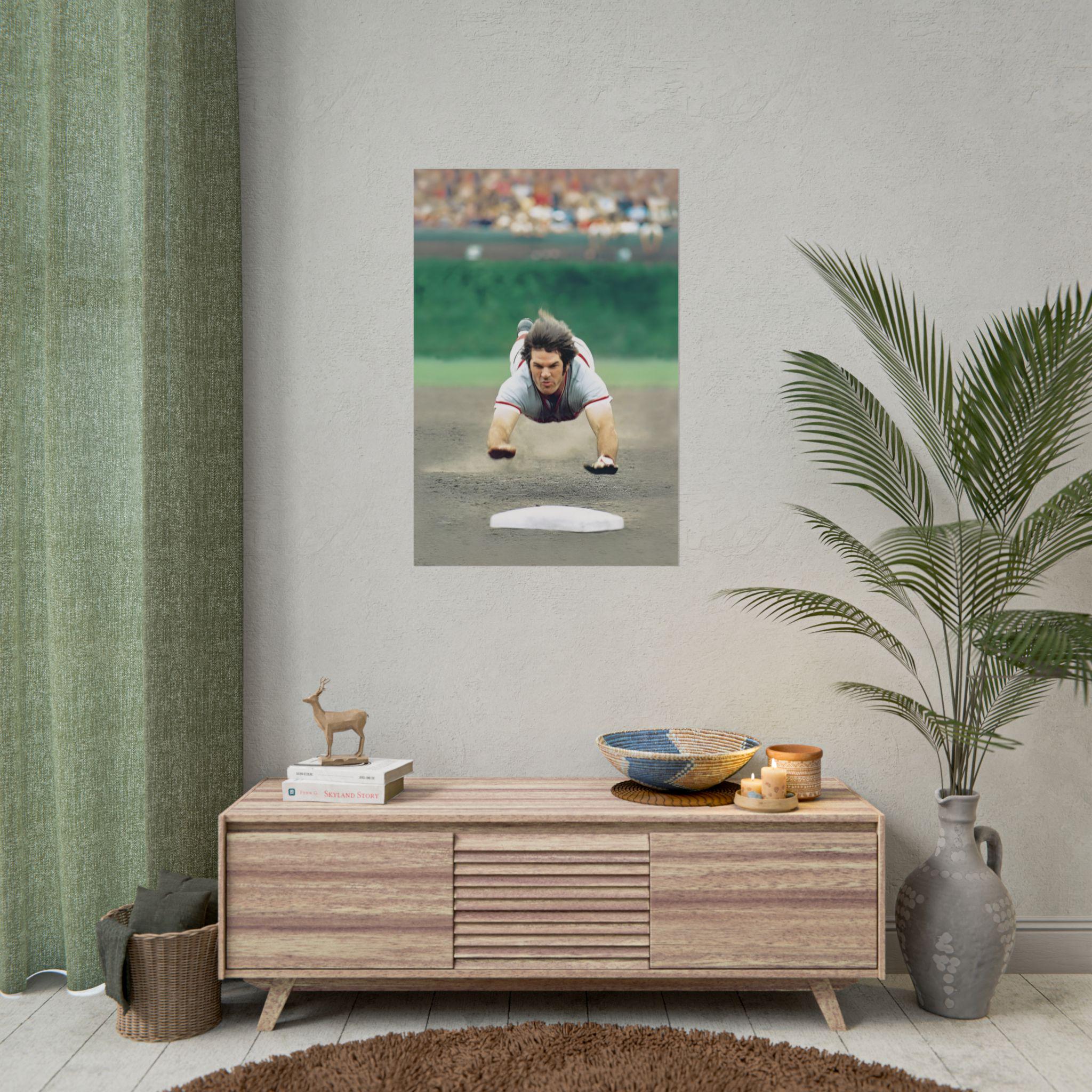 The Legend Pete Rose Head First Slide Rolled Posters - Etsy