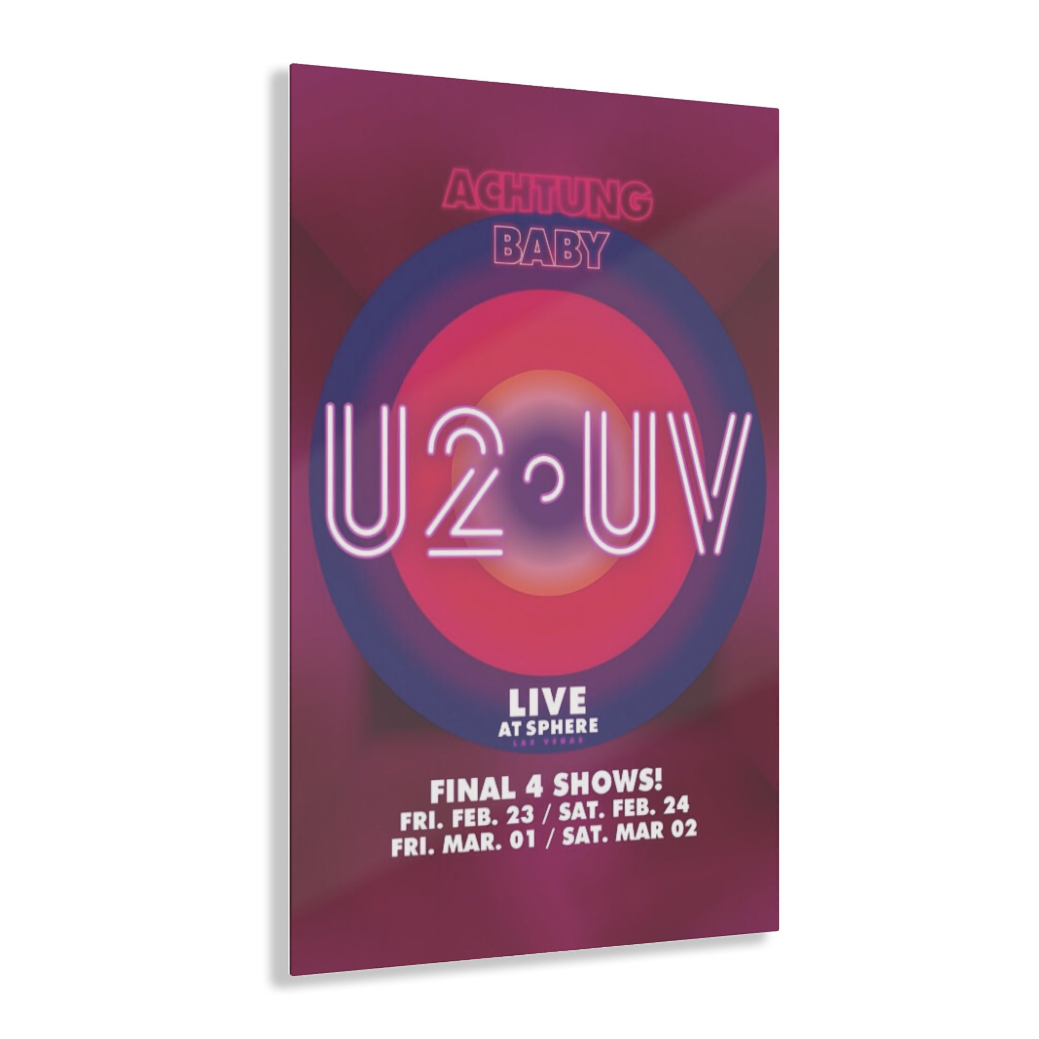 U2 Last Shows Poster Acrylic Prints, U2 Gift, U2 Fan Gift, U2 ...