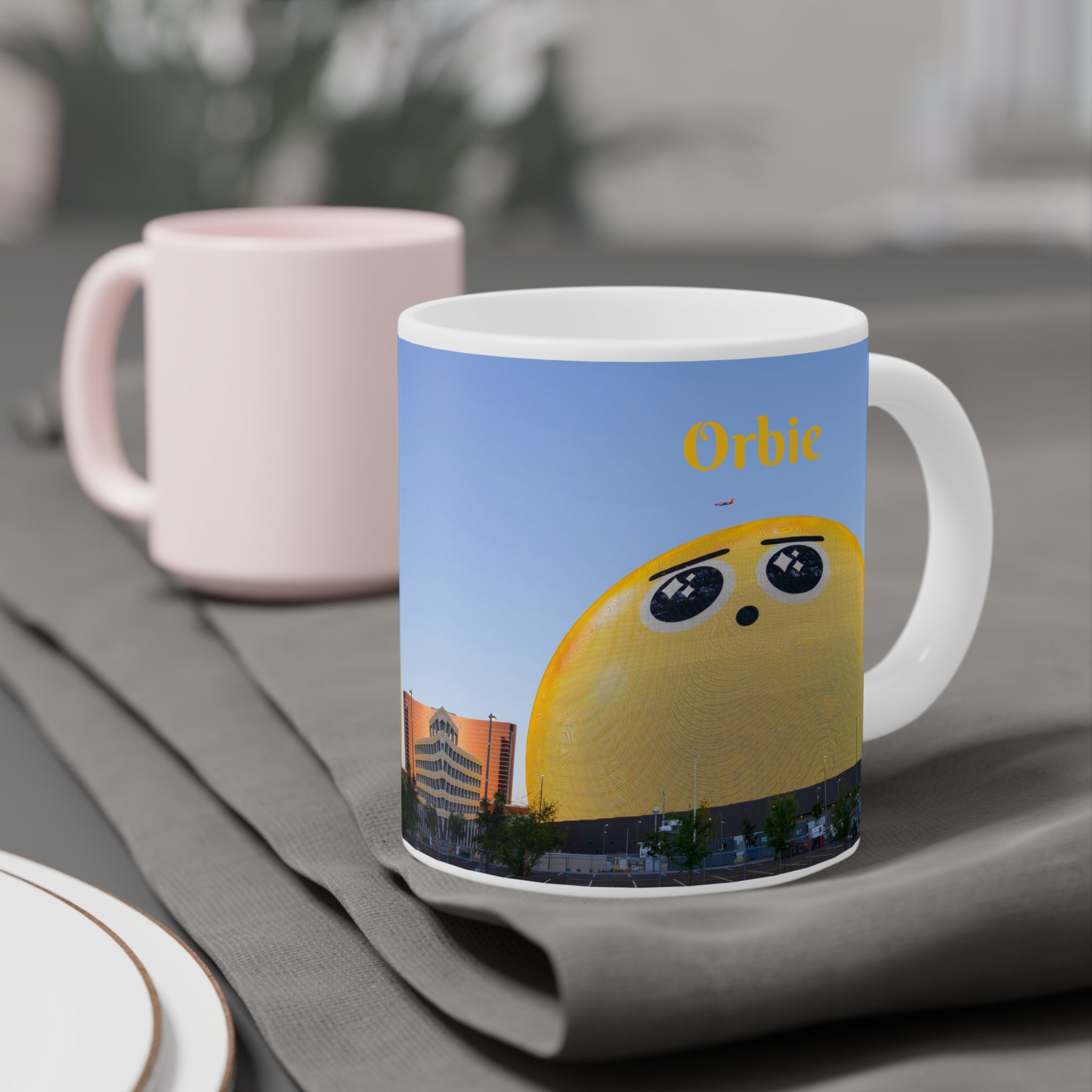 Las Vegas Sphere Orbie Looking up Emoji Ceramic Mugs 20oz - Etsy
