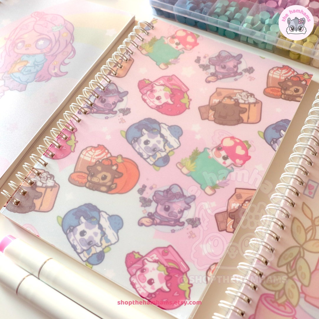 Reusable Sticker Book Cute Cows, Sticker Album Reusable Release ...