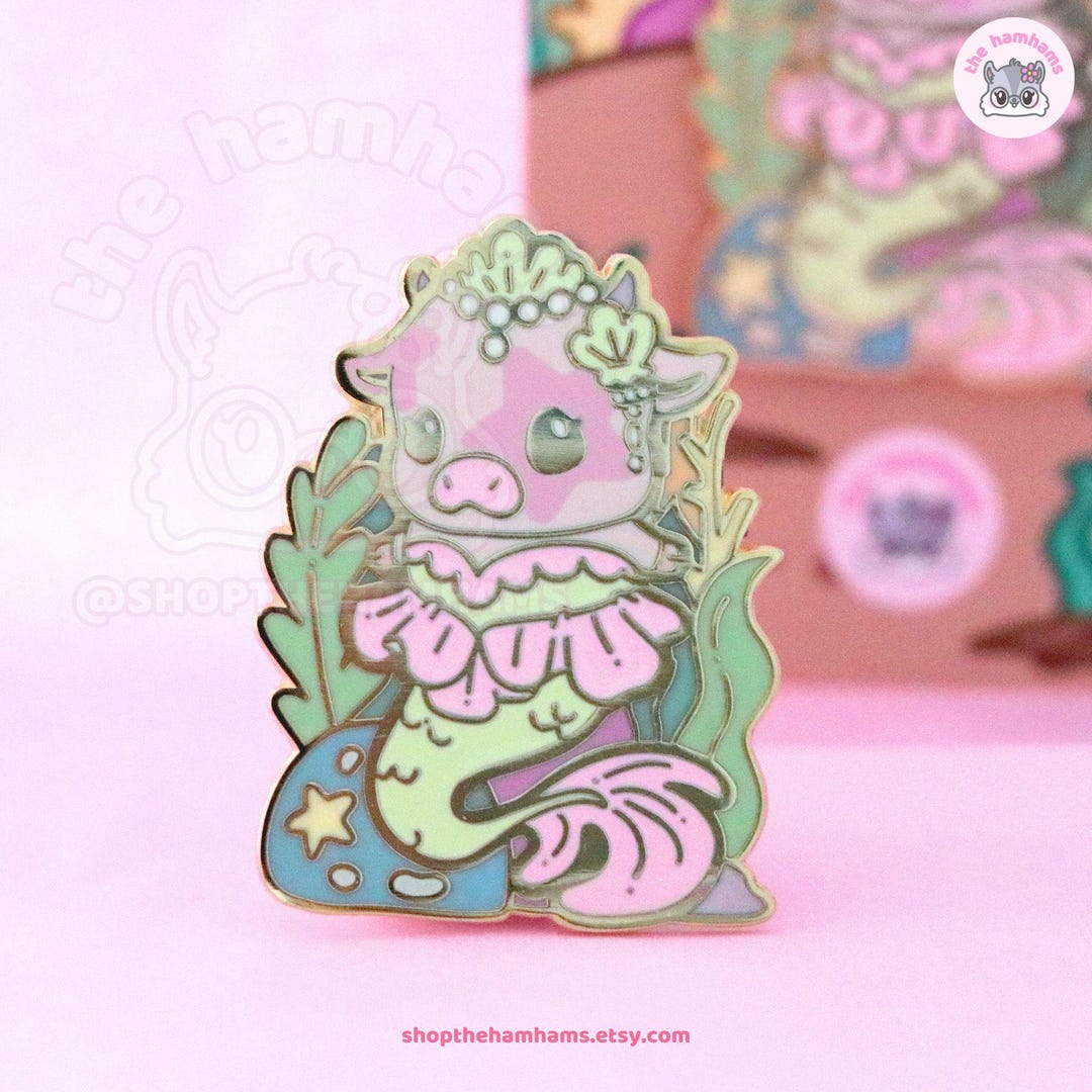 Mermaid Cow Mermoo Kawaii Cute Enamel Pin, Kawaiicore Clothes ...
