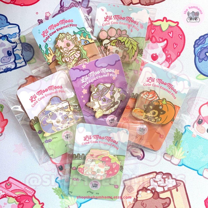 Sakura Mochi Cherry Blossom Cow Kawaii Cute Enamel Pin, Kawaiicore ...