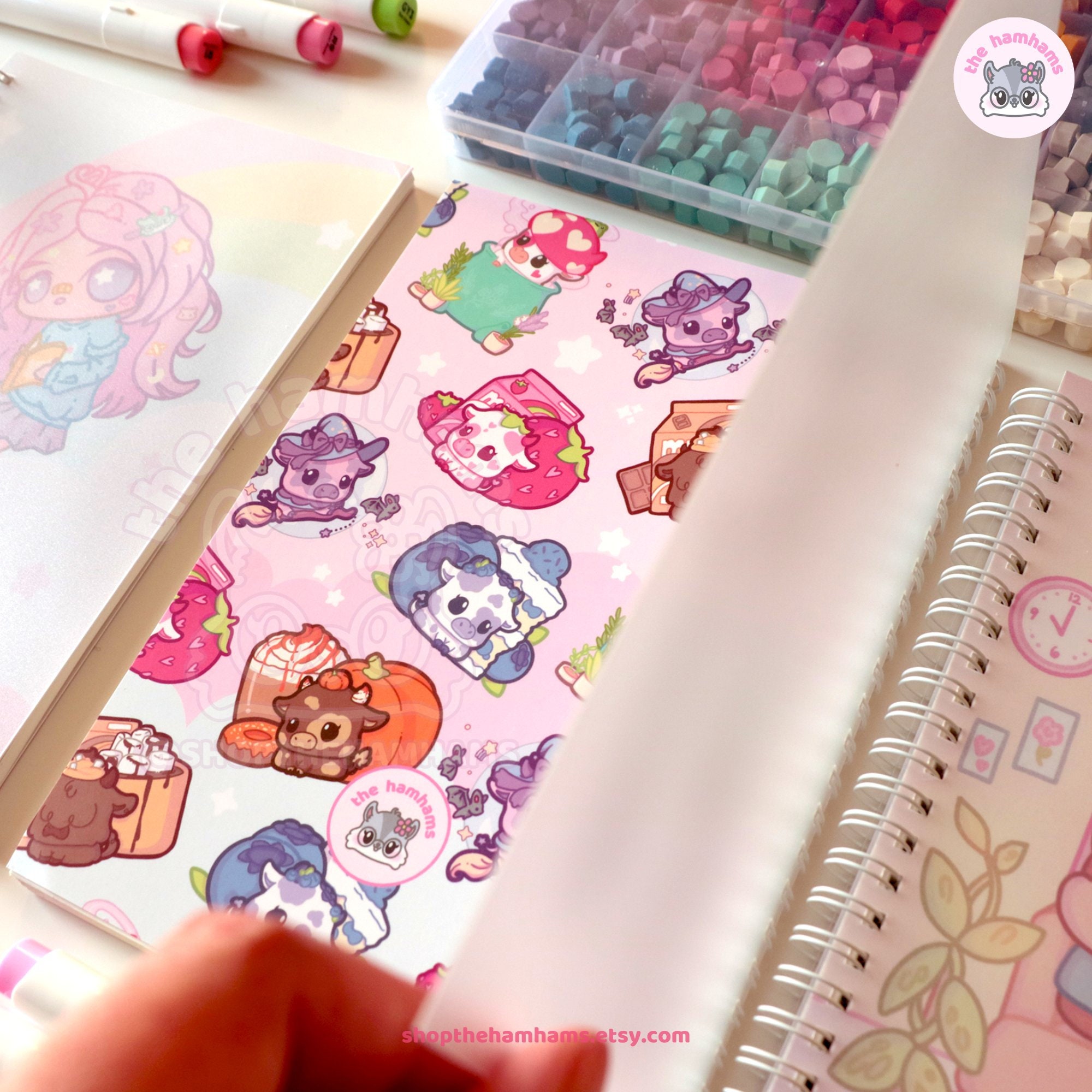 Reusable Sticker Book Cute Cows Sticker Album Reusable - Etsy