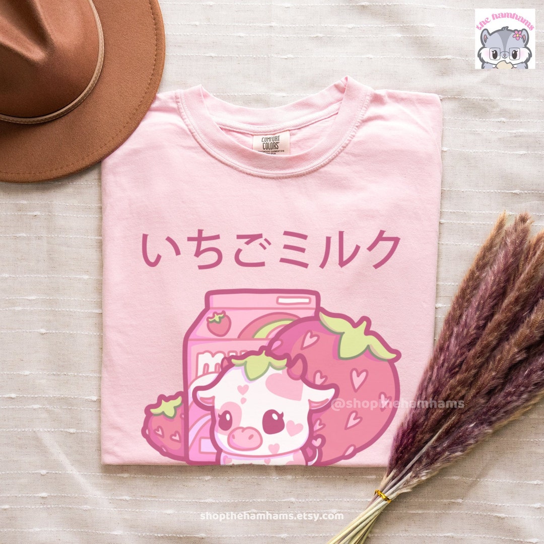 Strawberry Milk Cow Comfort Colors Kawaiicore Shirt, Kawaii Clothes ...
