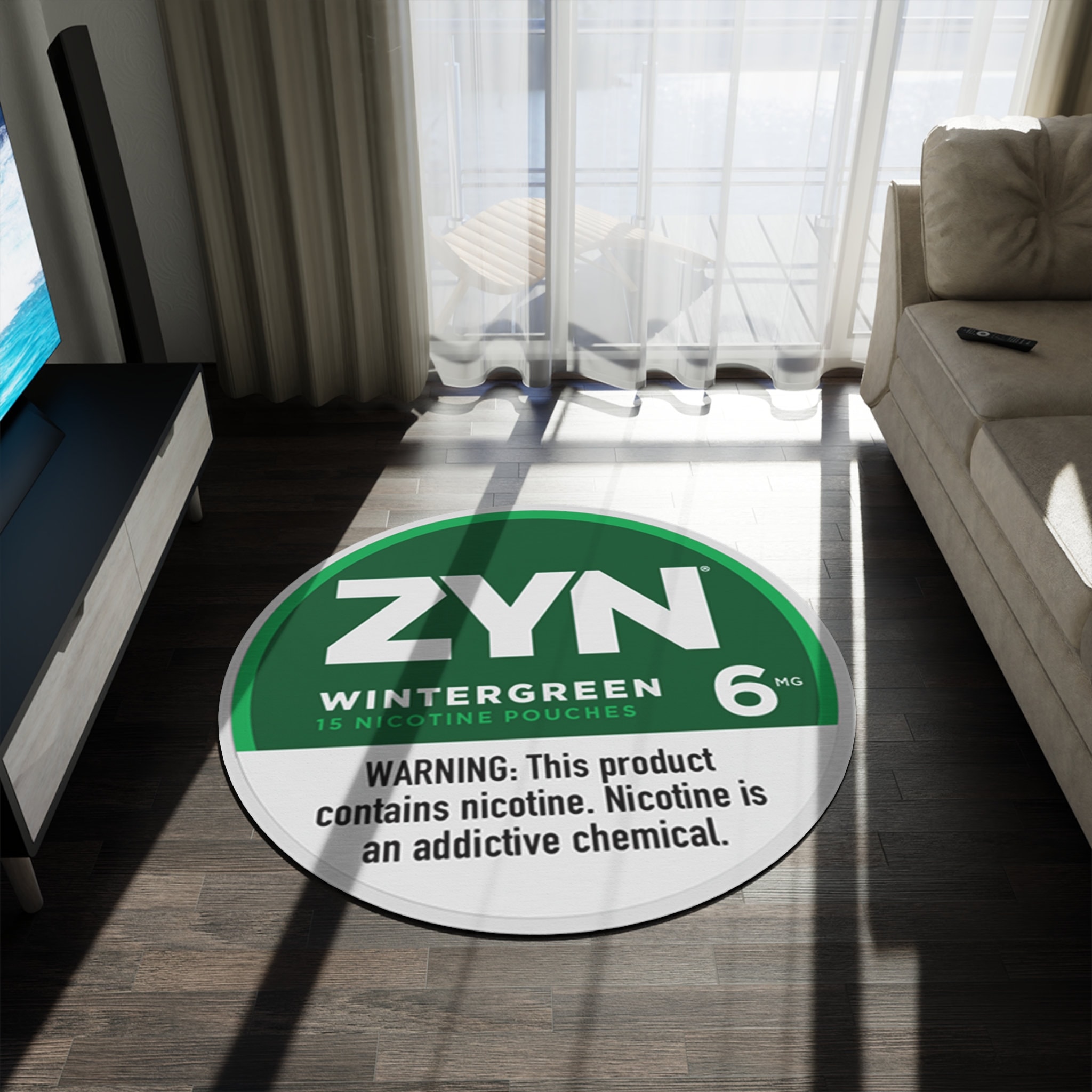 ZYN WINTERGREEN Nicotine Tin Accent Rug - Etsy