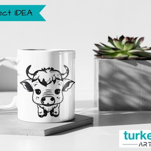 Cute Baby Buffalo, Baby Buffalo SVG, Cute Buffalo Png, Cute Buffalo SVG ...