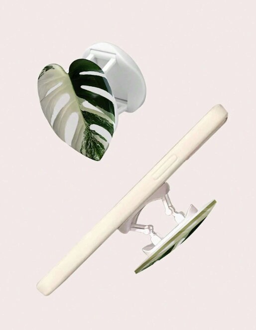 Plant Leaf Pop Socket Phone Holder Variegated Monstera - Etsy