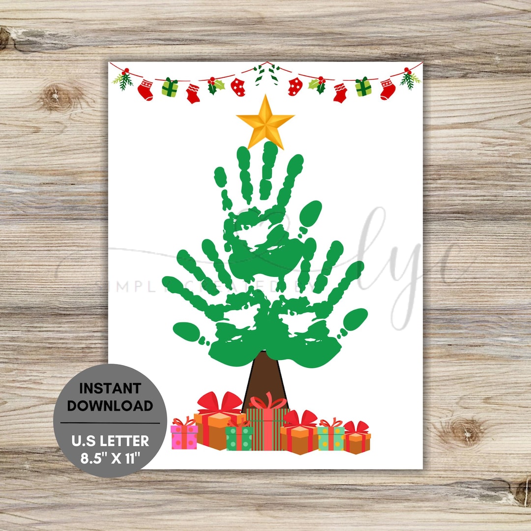 Christmas Tree Handprint Craft for Kids, Handprint Art, Finger Paint ...