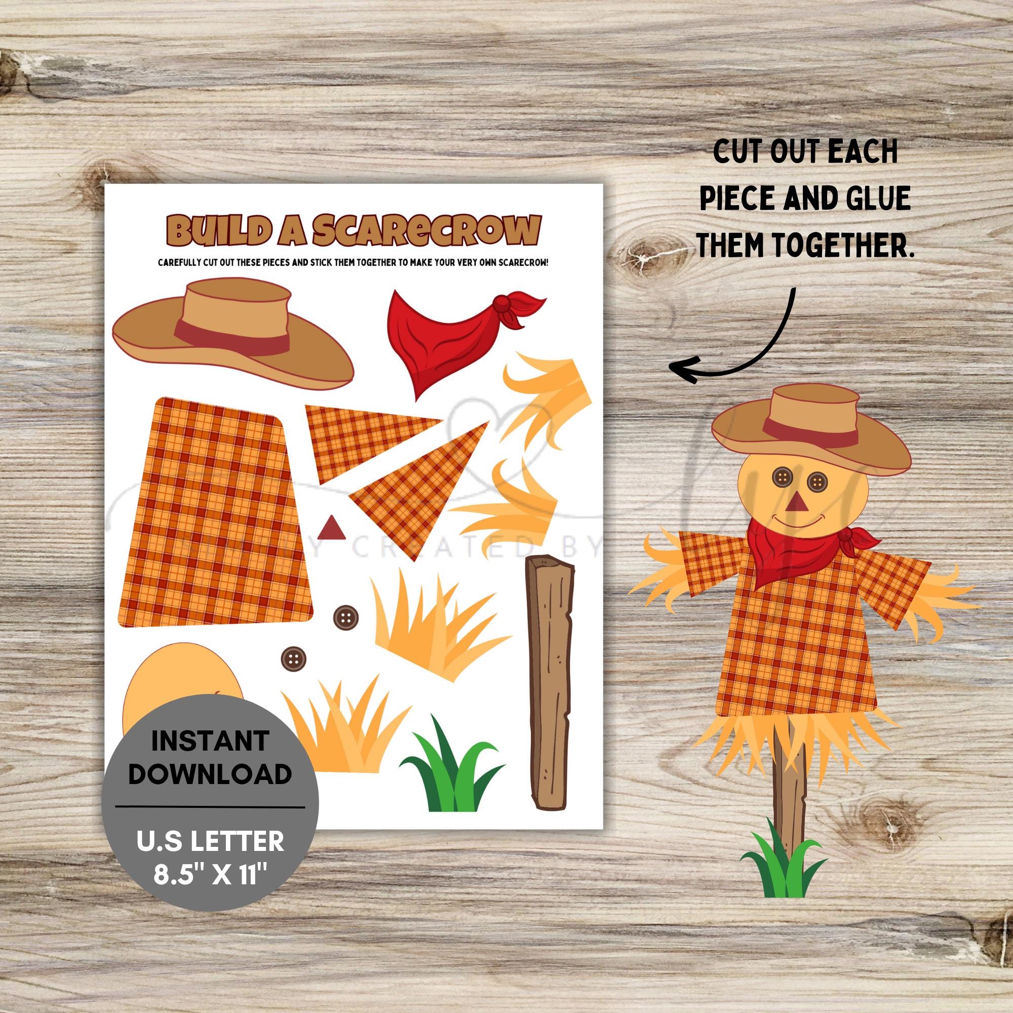 Build a Scarecrow Craft, Fall Kids Craft Activities, Fall Crafts, Build ...