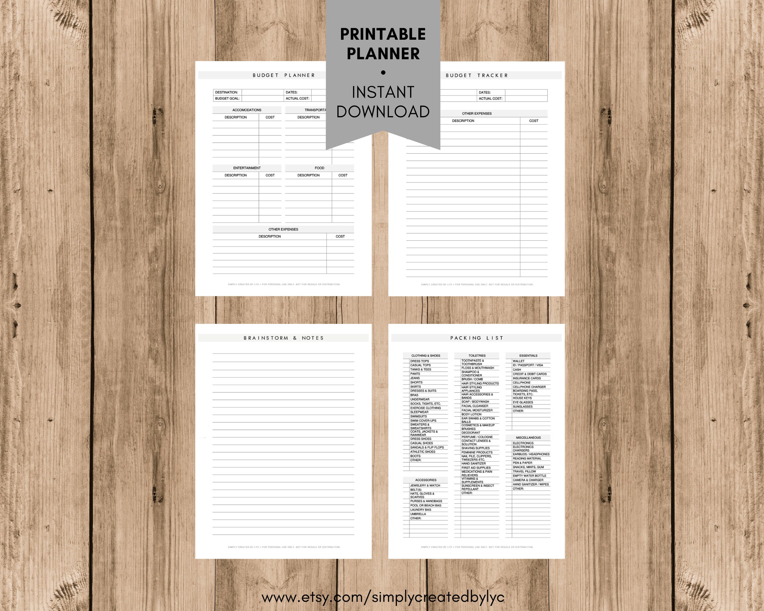 2 Week Road Trip Planner Printable, Day Trip Planner, Travel Journal ...