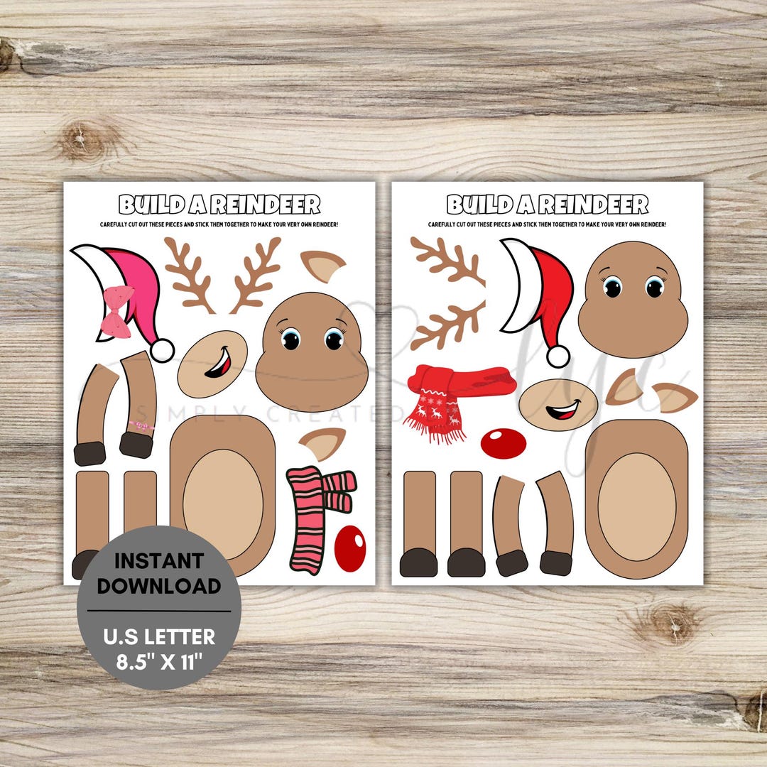Build a Reindeer Craft, Christmas Kids Activities, Christmas Activity ...