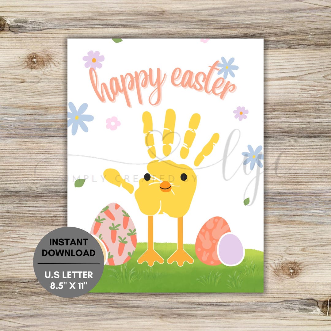 Easter Handprint Craft, Cute Chick , Handprint Keepsake, Handprint ...