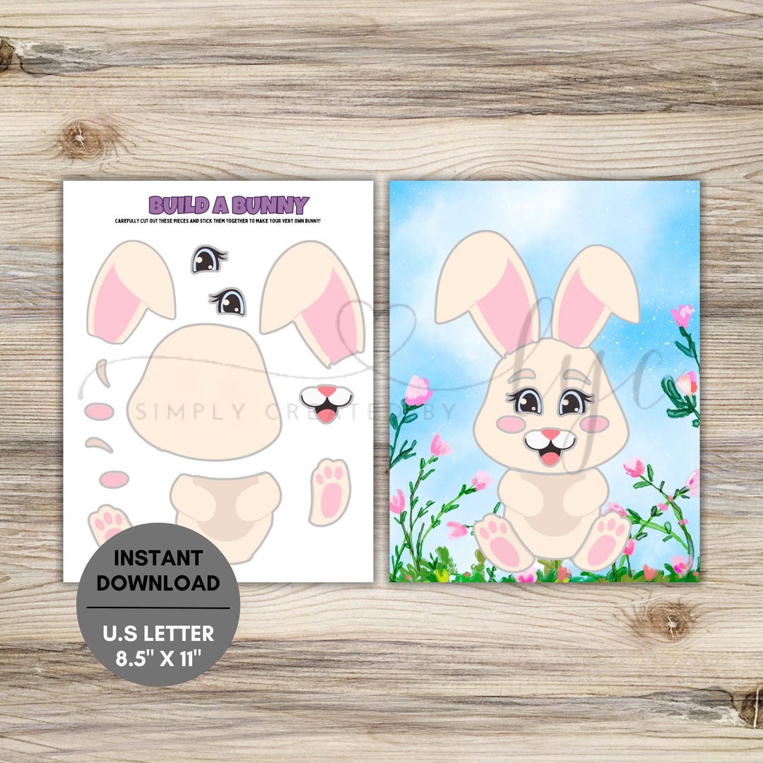 Build a Bunny Craft, Spring Activity for Kids, Kids Crafts, Spring ...
