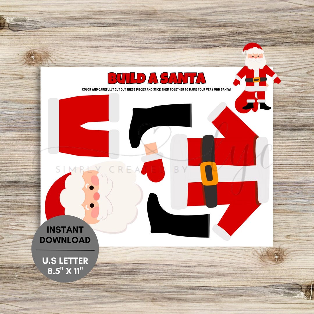 Build a Santa Craft, Christmas Kids Activities, Christmas Activity ...