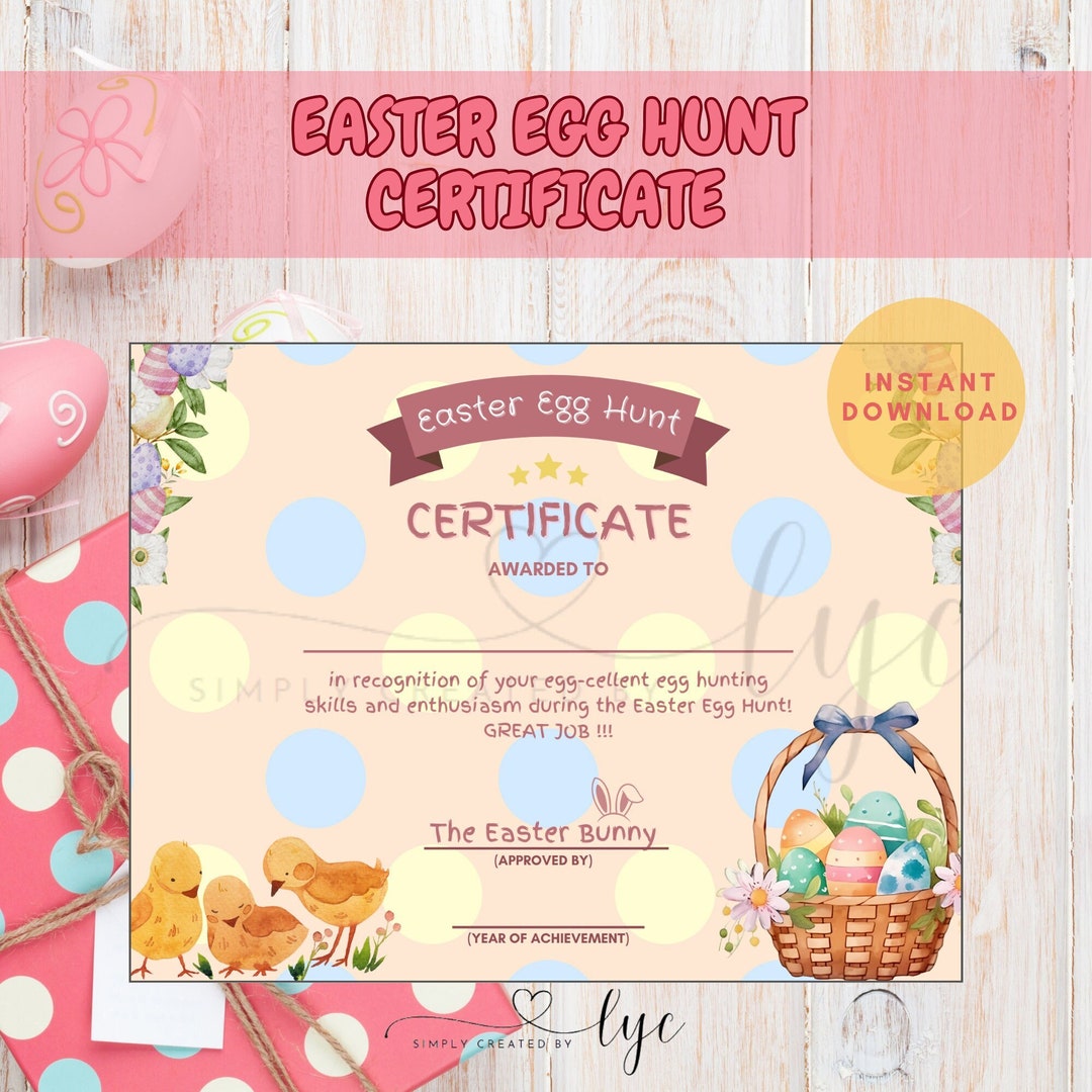 Easter Egg Hunt Certificate, Easter Egg Hunt Reward, Easter, Egg Hunt ...