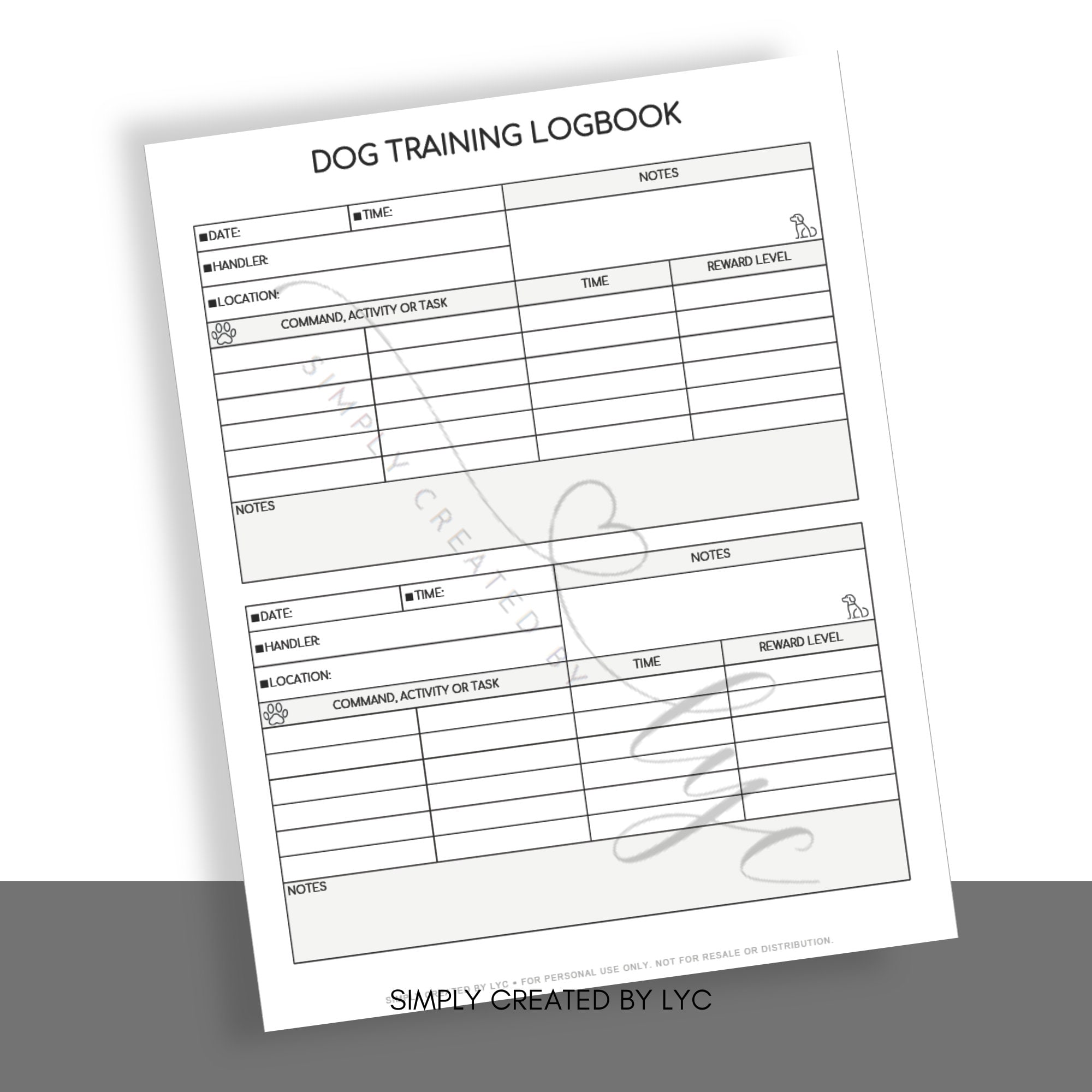 Dog Training Log, Dog Training Log Book, Logbook, Pet Record Journal ...