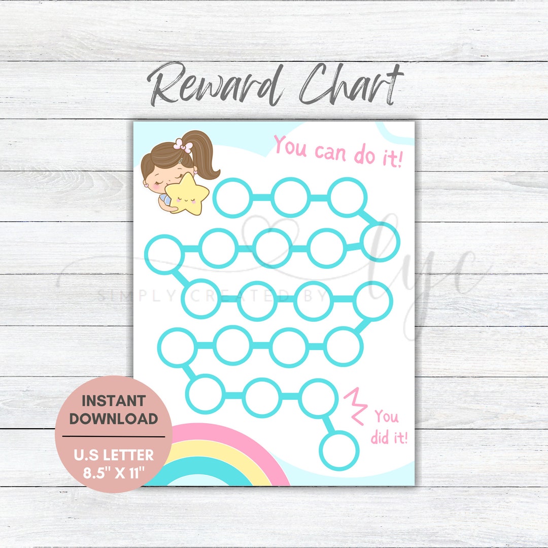 Printable Kids Reward Chart, Printable Chart for Kids Behavior, Kids ...