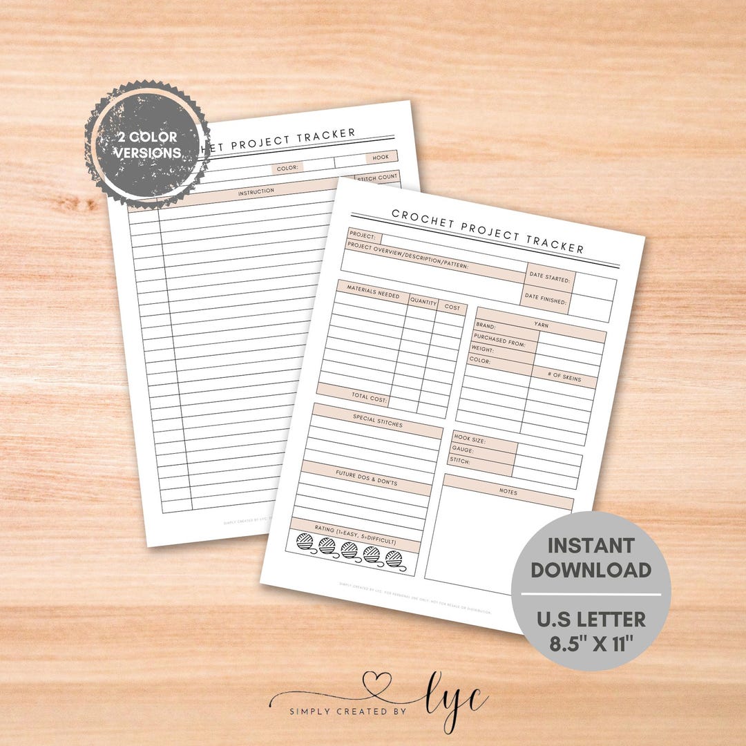 Crochet Project Tracker, Track Crocheting, Crochet Project, Crochet ...