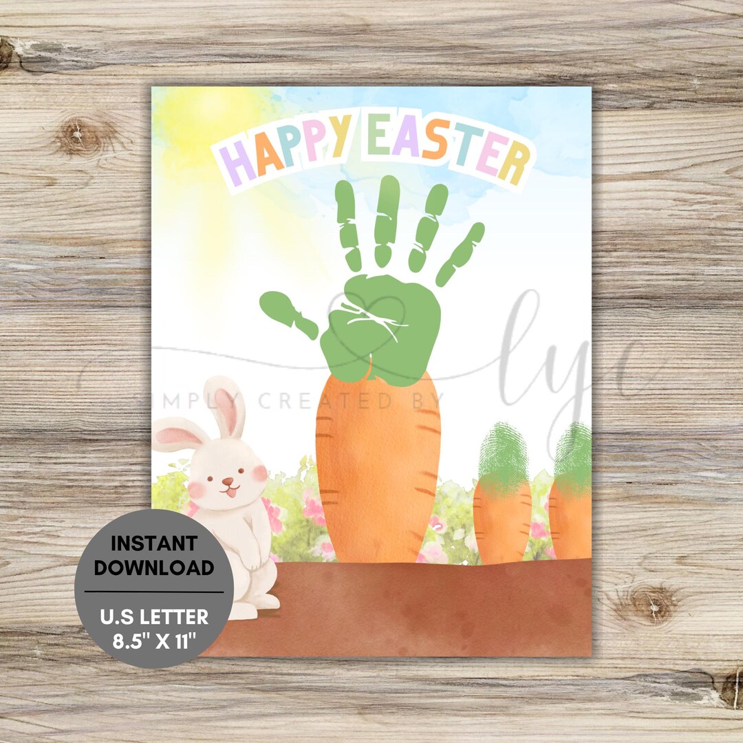 Easter Handprint Craft, Carrot Patch , Handprint Keepsake, Handprint ...