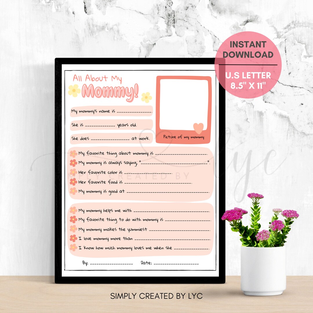 All About My Mommy, Mother's Day Ideas, Reasons I Love Mommy, Mother's ...