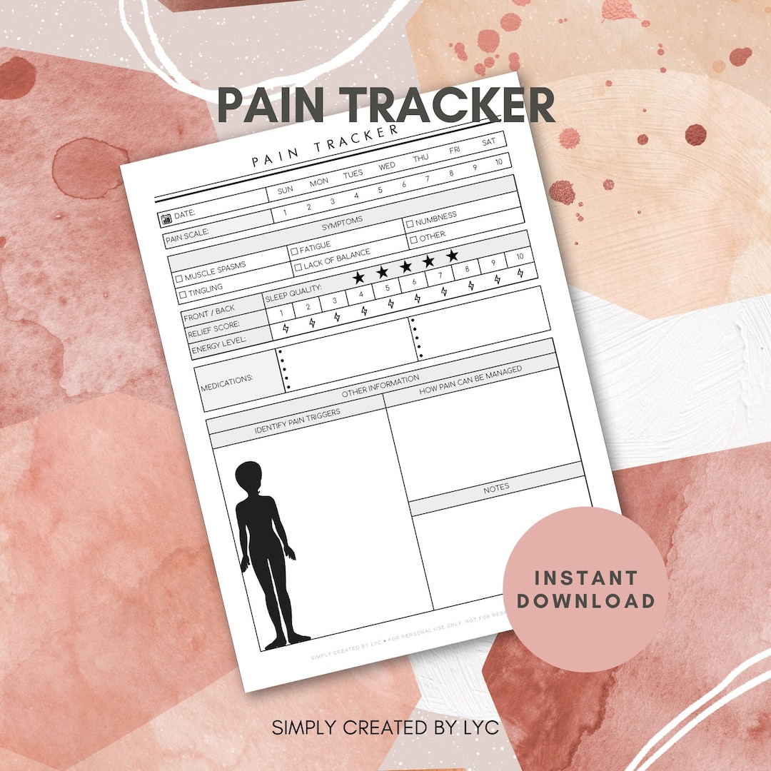 Pain Tracker, Pain Management Log Book, Pain Journal, Pain Management ...